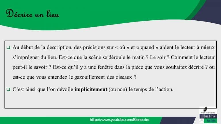 Décrire un lieu (rédaction 2/7) - Bien écrire
