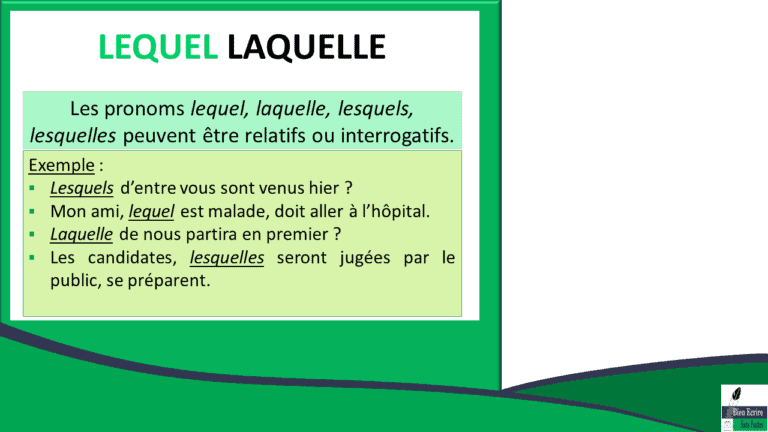 Accord du verbe avec les pronoms : lequel, laquelle, lesquels ...