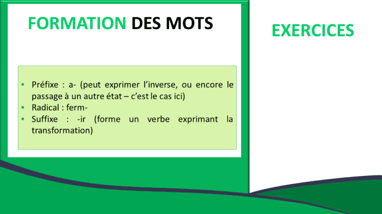 Radical, préfixe, suffixes : exercices (formation des mots 2/3) - Bien ...